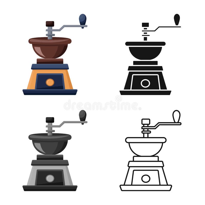 Vector Illustration of Coffee and Grinder Sign. Web Element of Coffee ...
