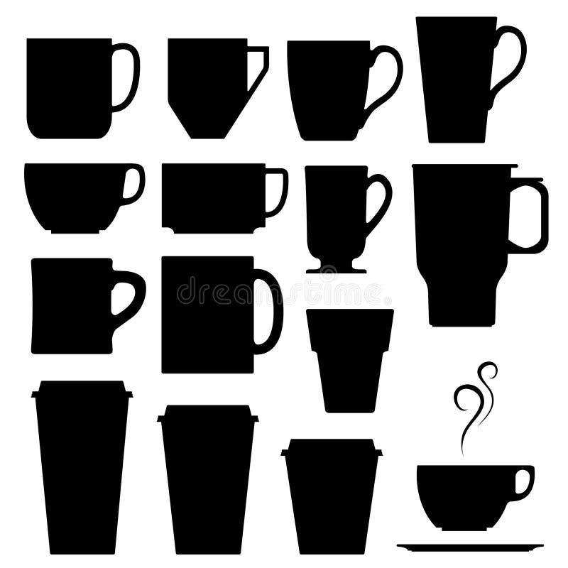 Vector Illustration of Coffee Mugs and Cups Stock Vector - Illustration ...