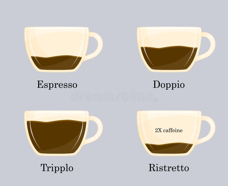 Vector Illustration of Coffee Recipe, Types of Espresso Stock Vector ...