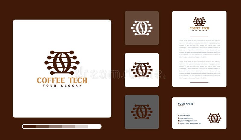 Coffee Tech Vector Logo Design. Stock Vector - Illustration of ... Coffee Tech Vector Logo Design. Stock Vector - Illustration of ...