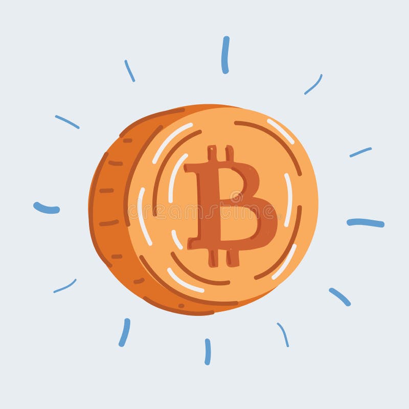 Vector Illustration of Coin into One Bitcoin Cryptocurrency. Stock ...
