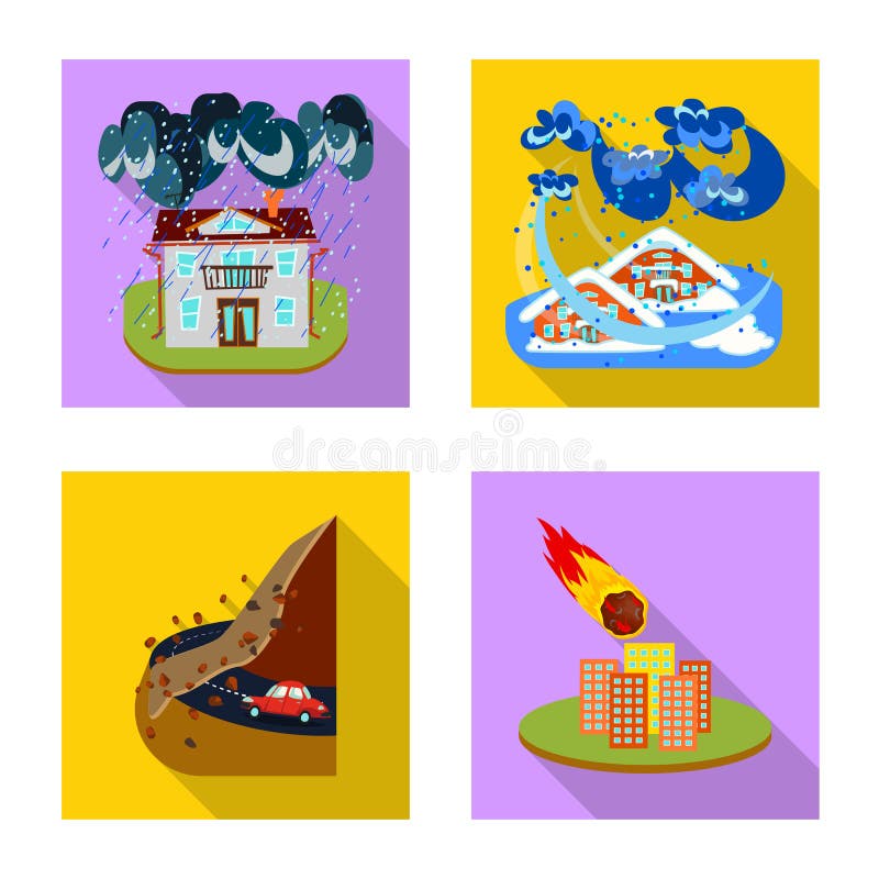 Vector Illustration of Collapse and Environment Icon. Set of Collapse ...