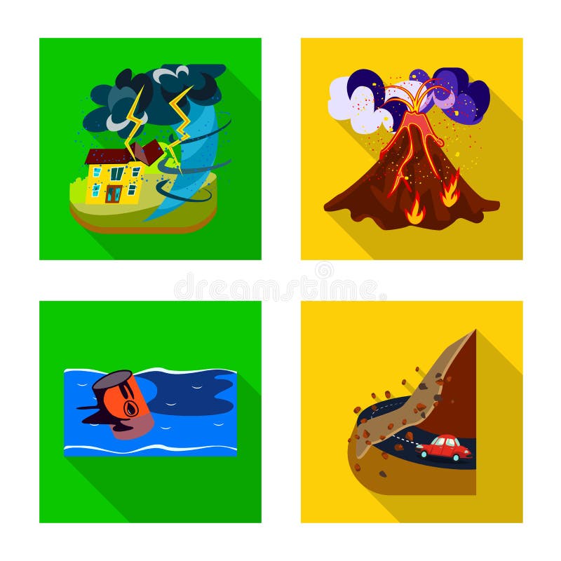 Vector Illustration of Collapse and Environment Sign. Collection of ...