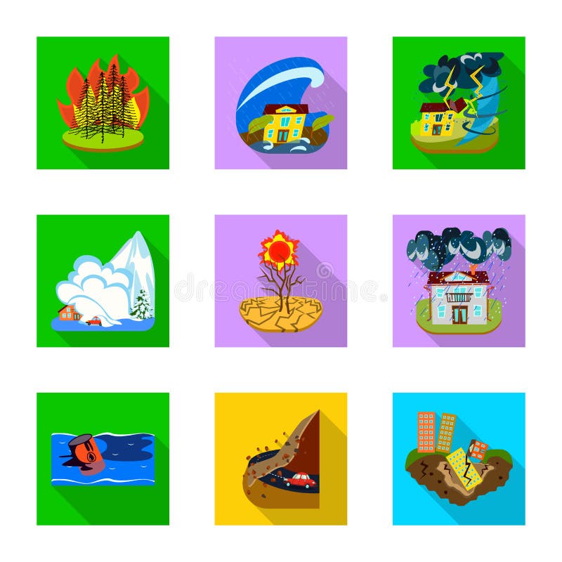 Vector Design of Collapse and Environment Icon. Collection of Collapse ...