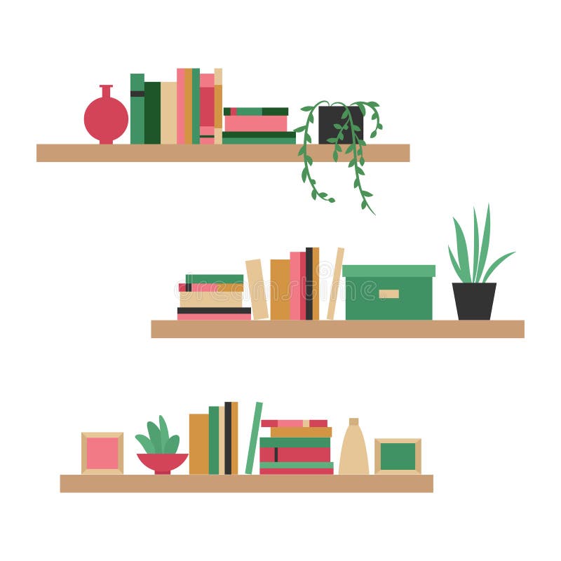 Vector Illustration. the Collection of Bookshelves Stock Vector ...