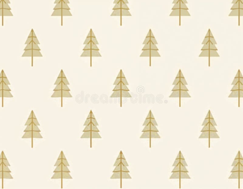 A Vector Illustration Collection of Christmas Trees Seamless Pattern on ...
