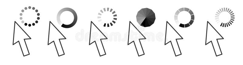 Vector Illustration. Collection of Mouse Click Cursors Stock Vector ...