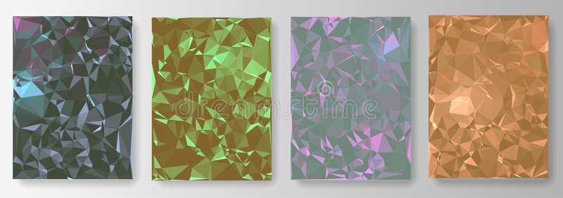 Collection Polygonal Backgrounds in Style Low Poly Stock Vector ...