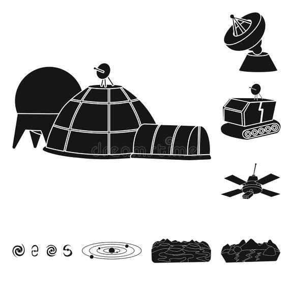 Vector Illustration of Colonization and Sky Symbol. Collection of ...