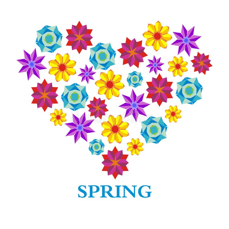 Vector Illustration of Color Origami Flowers Stock Vector ...