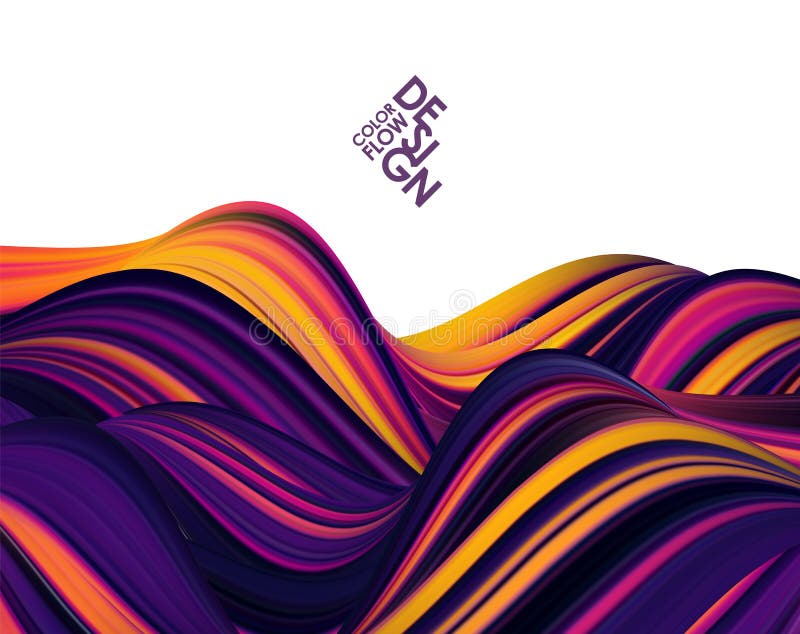 Vector Illustration: Color Paint Flow. Abstract Wave Background. Stock ...