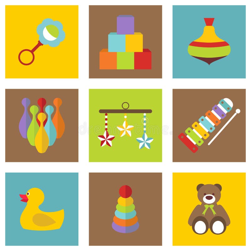 Vector Illustration of Color Toys for Kids Stock Vector - Illustration ...