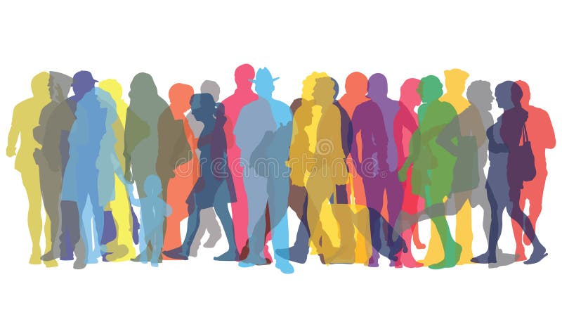 Colored figures of people stock illustration. Illustration of internet ...