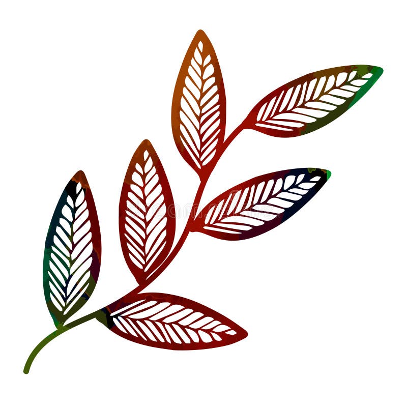 Vector Illustration of Colored Leaves on a White Background Stock ...