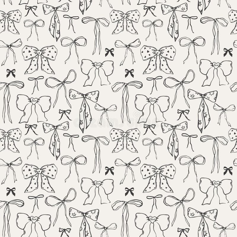 Vector Illustration of Colorful Bow Knots and Gift Bows in a Seamless ...