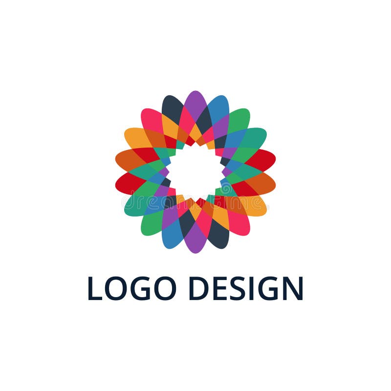 Vector Illustration of Colorful Flower Logo Stock Vector - Illustration ...