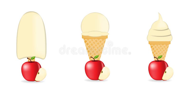 Vector Illustration of Colorful Fresh Apple Ice Cream Stock Vector ...