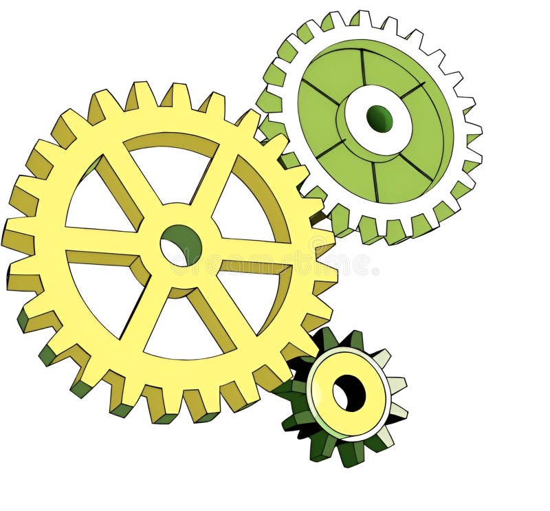 Vector Illustration of Colorful Gears Representing Engineering and ...