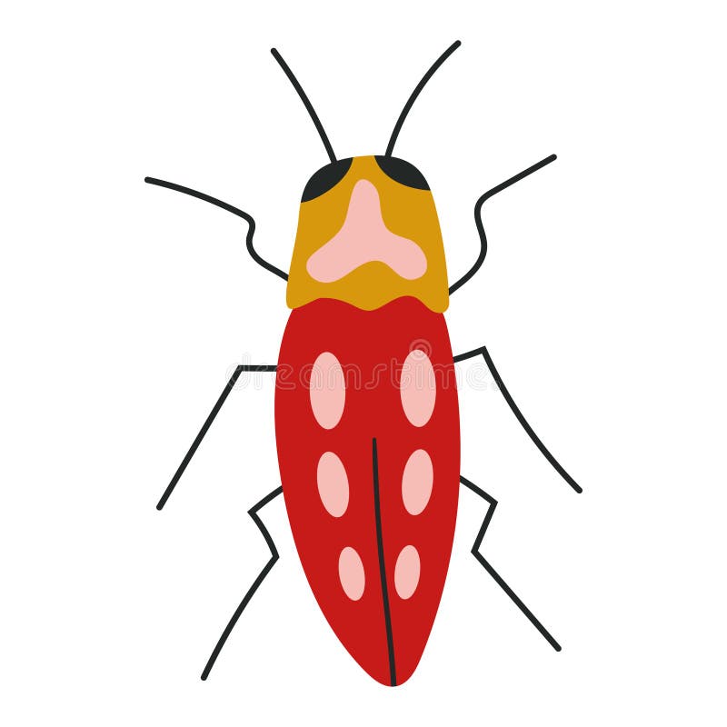 Vector Illustration of Colorful Insect Bug Isolated on White. Hand ...