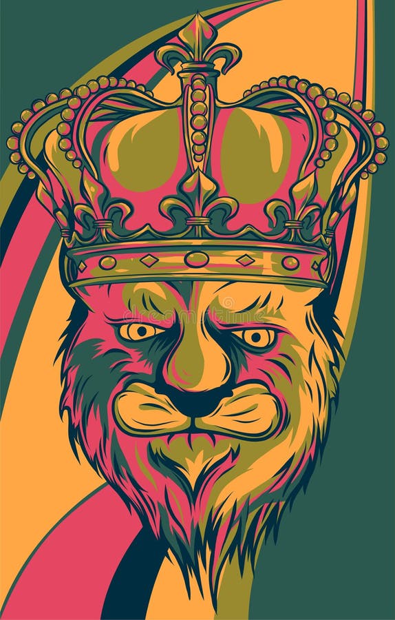 Vector Illustration of Colorful Lion. Digital Draw Stock Vector ...