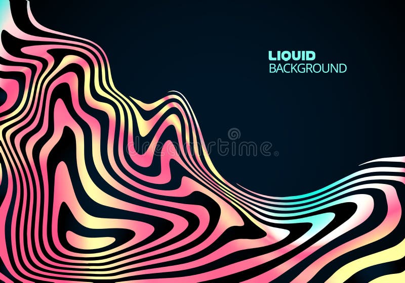 Vector Illustration of Colorful Psychedelic Flow with Stripes. 3d ...