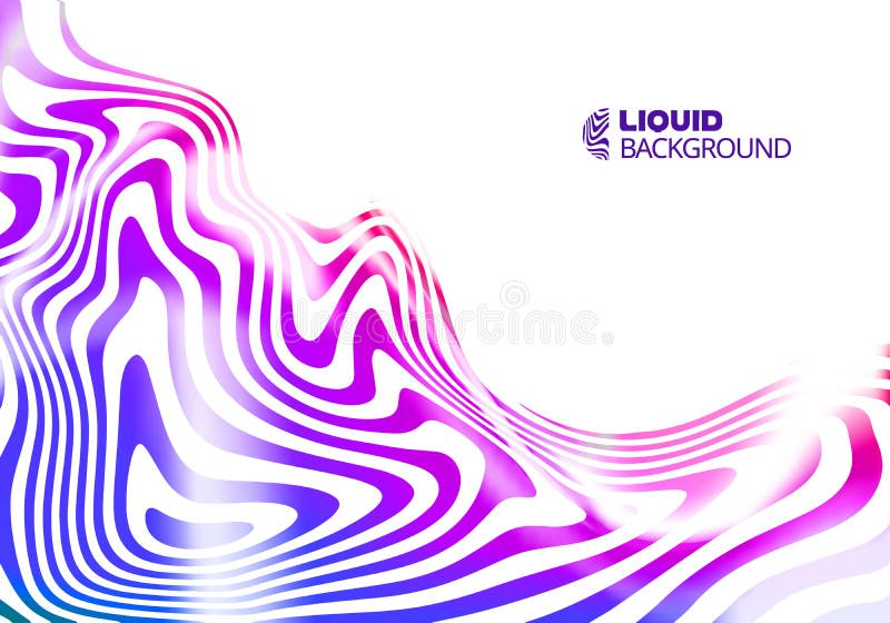 Vector Illustration of Colorful Psychedelic Flow with Stripes on White ...