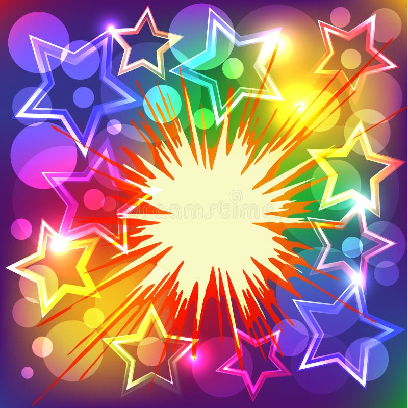 Vector Illustration of Colorful Stars Explode. Stock Vector ...