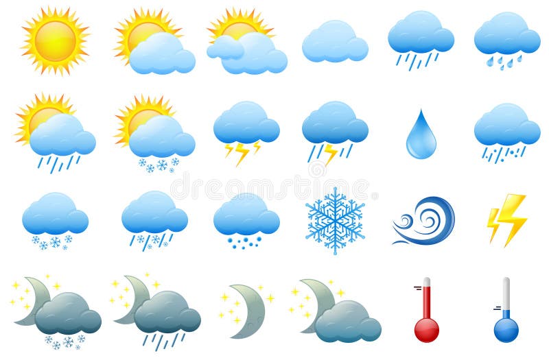 Color weather icons stock vector. Illustration of season - 29731710