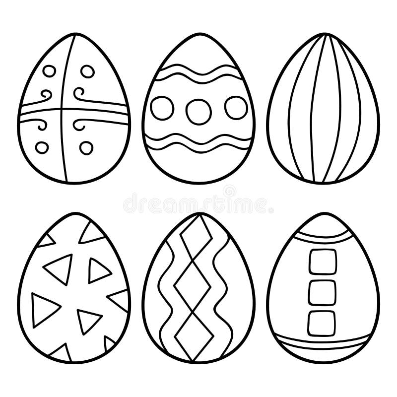 Easter Eggs Outlines Collection Stock Vector - Illustration of ...