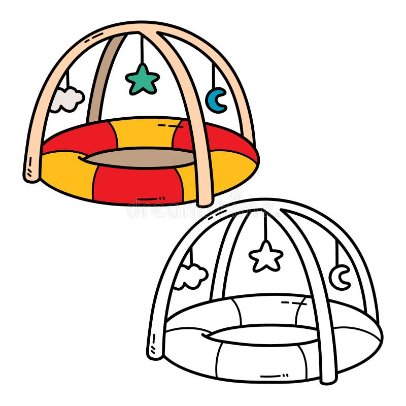 Coloring Page of Doodle Development Mat with Example Stock Vector ...