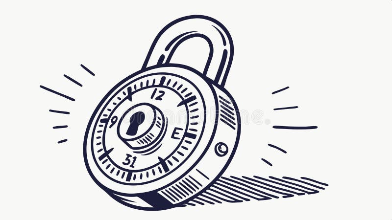 Combination Lock Drawing Stock Illustrations – 564 Combination Lock ...