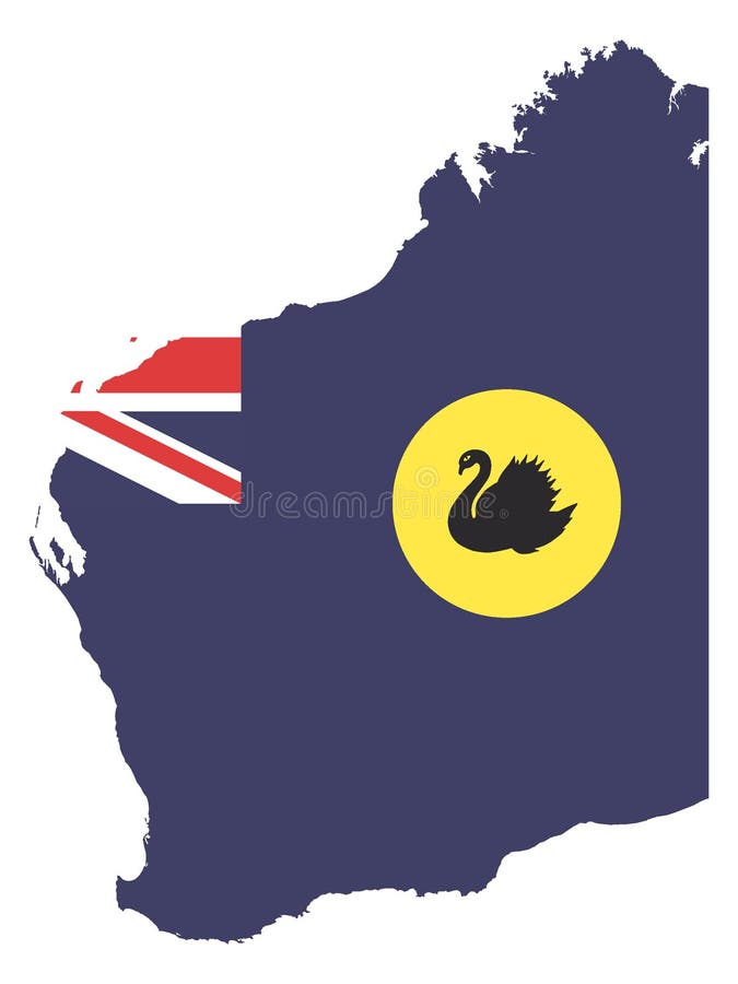 Combined Map and Flag of the Australian State of Western Australia ...