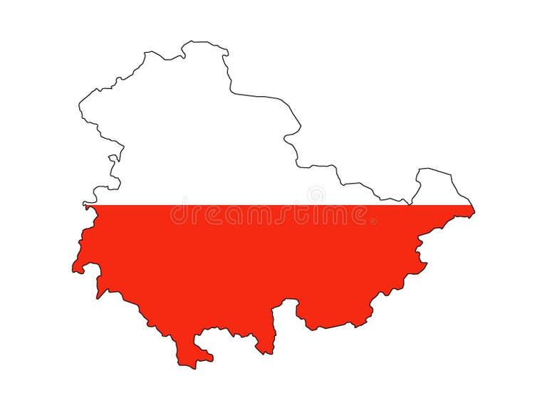 Combined Map and Flag of German State of Thuringia Stock Vector ...