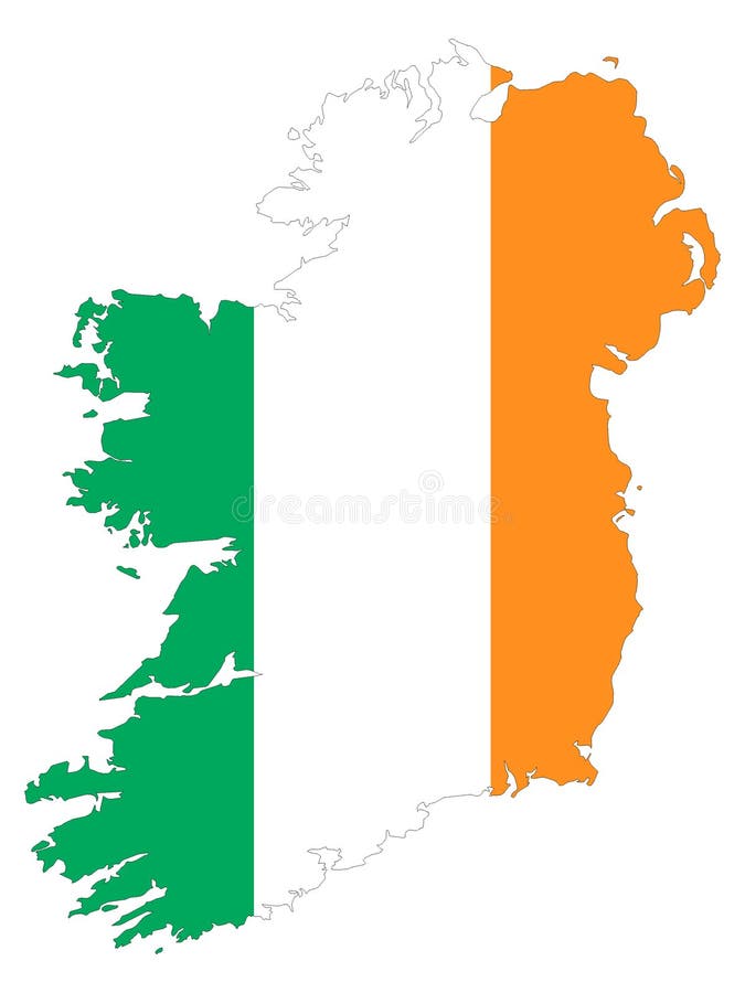 Combined Map and Flag of Ireland Stock Vector - Illustration of verona ...