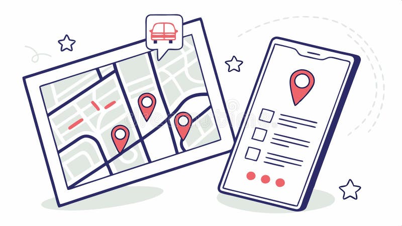 Map and Smartphone, GPS Navigation Illustration Vector Design ...