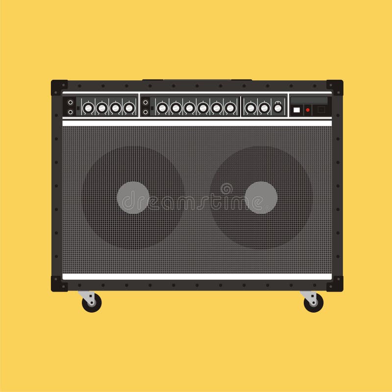 Guitar amp stock vector. Illustration of gadget, label - 214476987