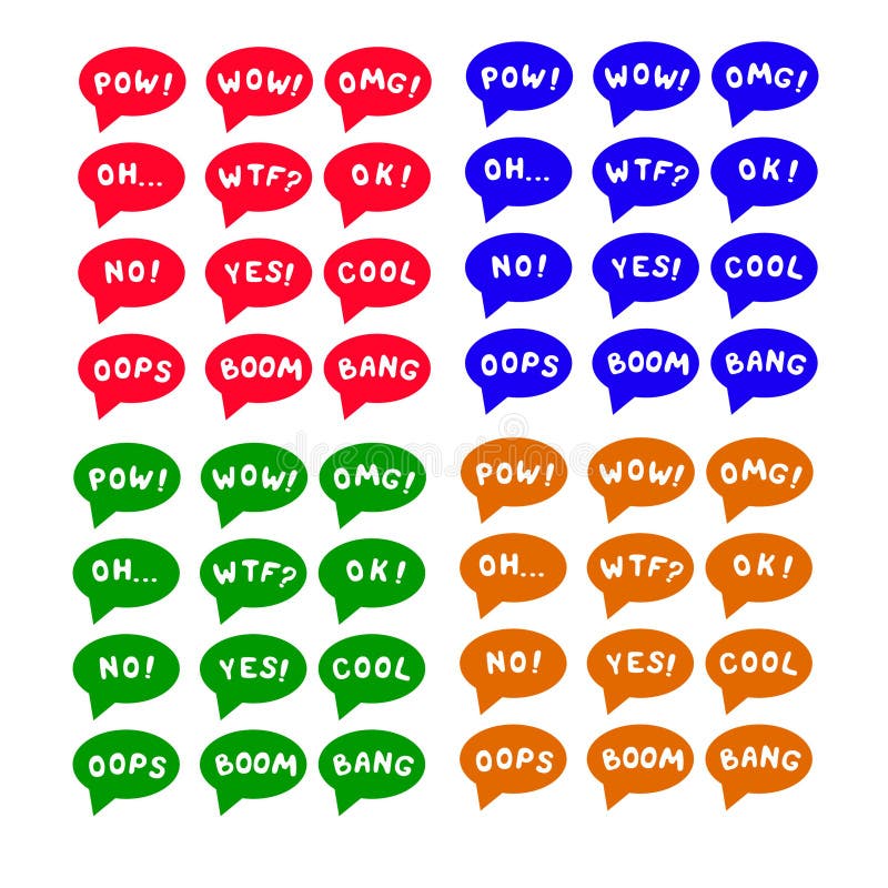 Comic sound set isolated stock vector. Illustration of exploding ...