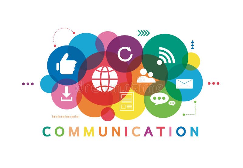 Vector Illustration of a Communication Concept. the Word Communication ...