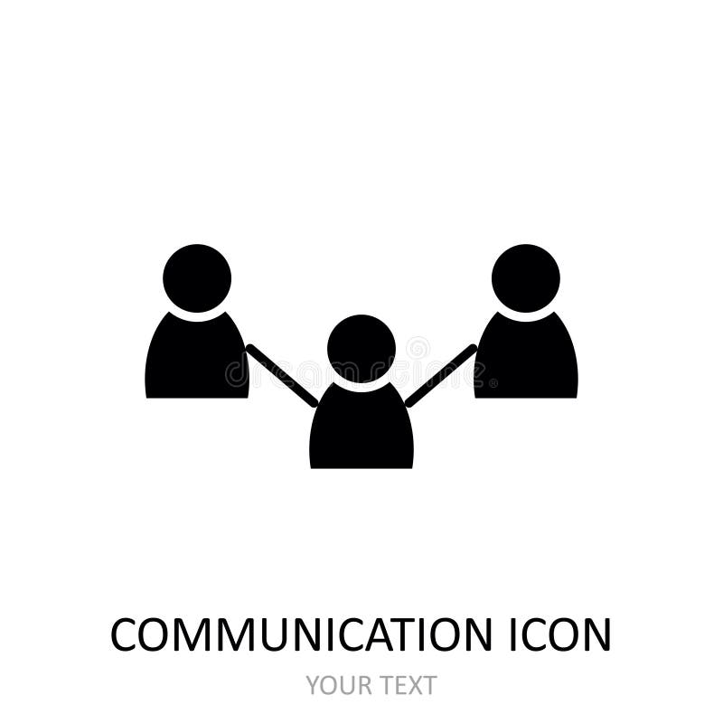 Vector Illustration with Communication Icon. Outline Drawing Stock ...