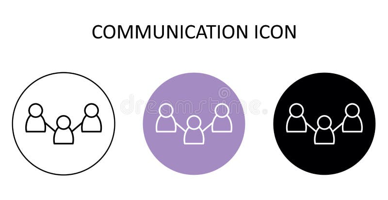 Vector Illustration with Communication Icon. Outline Drawing Stock ...