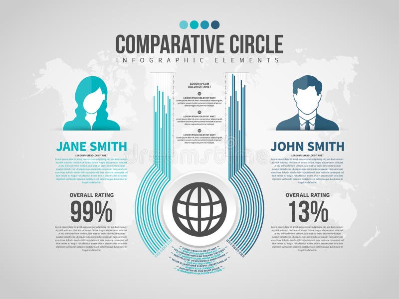 Comparative Circle Infographic Stock Vector - Illustration of flow ...