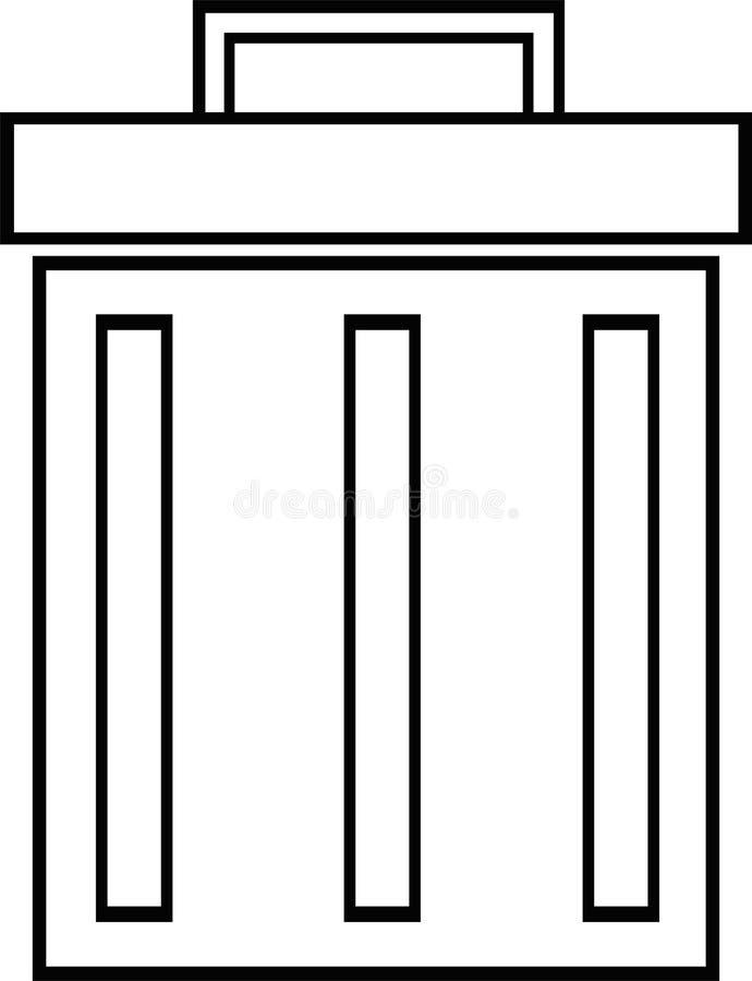 Bin Icon Drawn in Black and White Stock Vector - Illustration of ...
