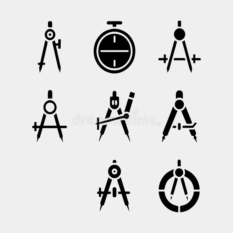 Vector Illustration of Compass and Drawing Tools Stock Vector - Illustration of educational ...