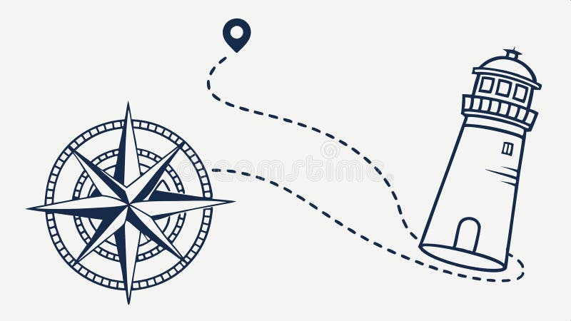 Compass Rose Illustration, Navigation and Direction for Travel Guides ...