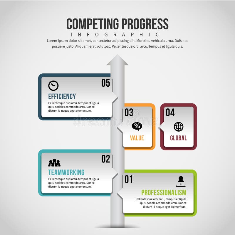 Competing Progress Infographic Stock Vector - Illustration of chart ...
