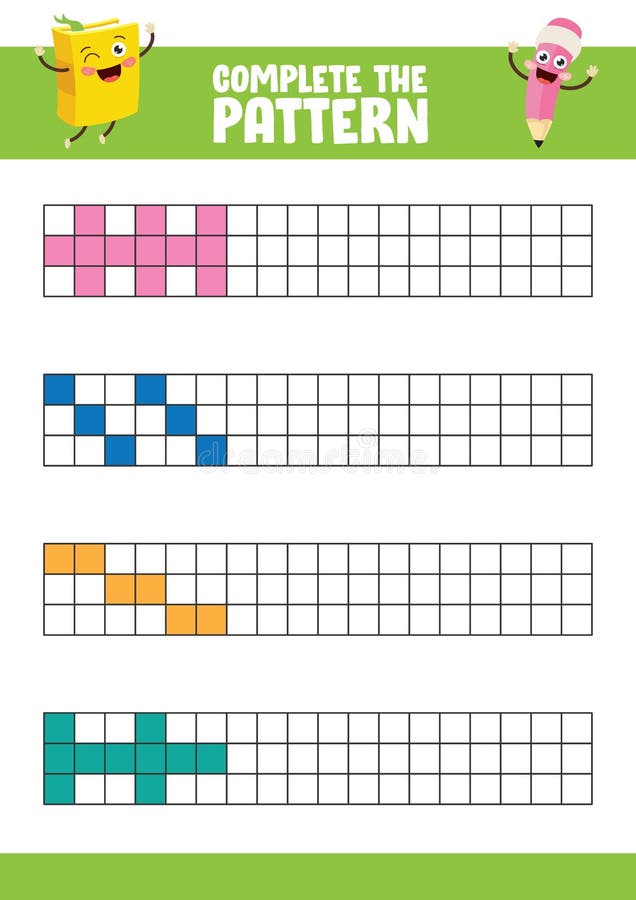 Vector Illustration of Complete Pattern Exercise Stock Vector ...