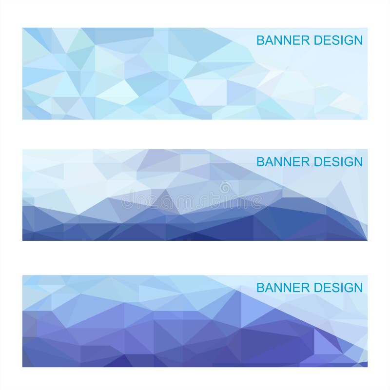 Set of Three Modern Banners with Polygonal Background. Stock Vector ...