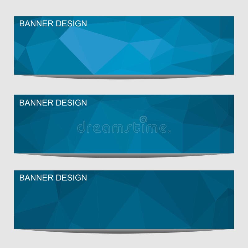Set of Three Modern Banners with Polygonal Background. Stock Vector ...