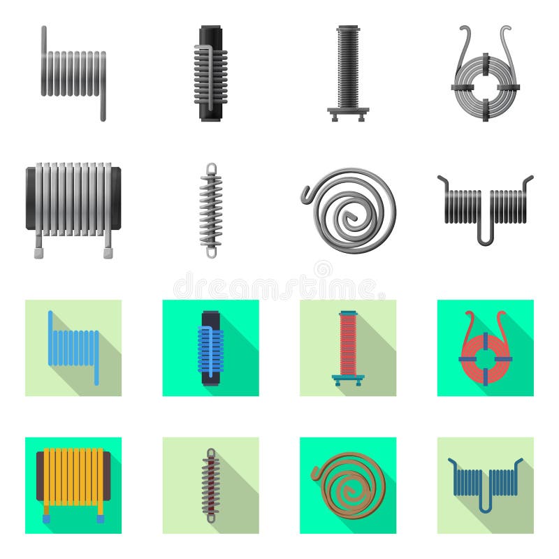 Vector Design of Compression and Torsion Icon. Collection of ...