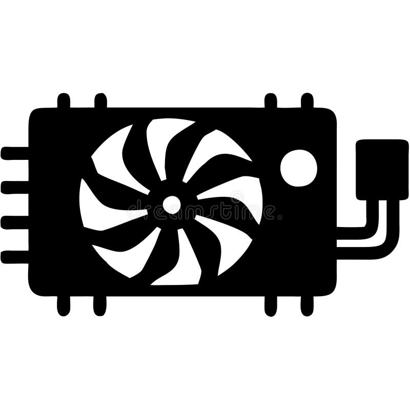 Vector Illustration of Computer Cooling Fan for PC Hardware and ...